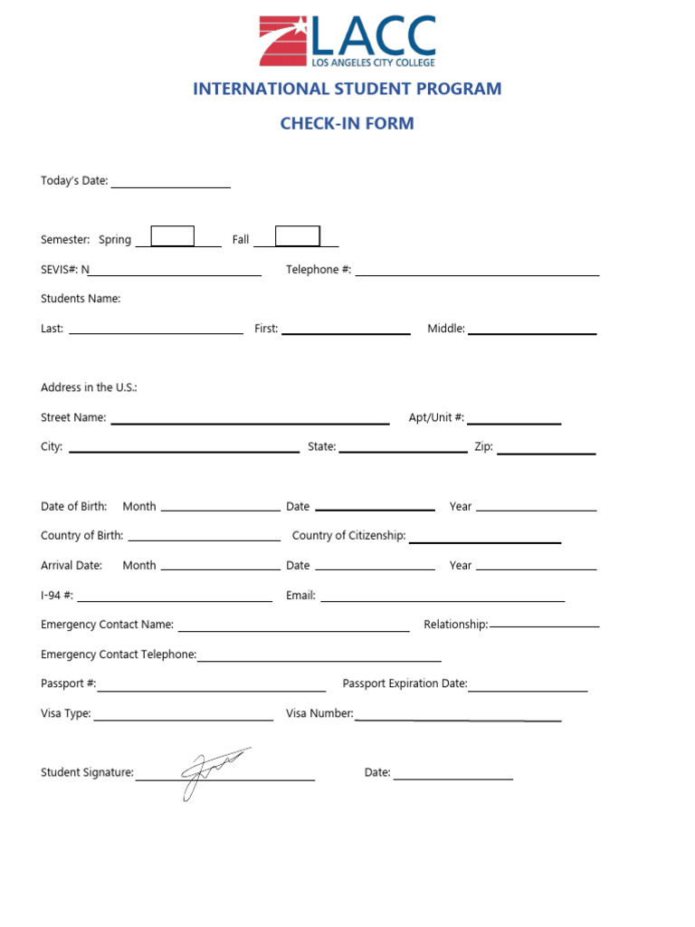 Копия Orientation Check in Form | PDF