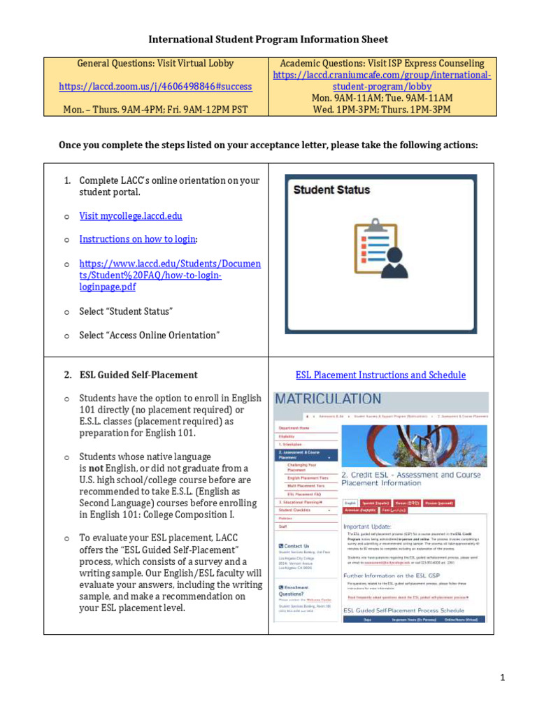 ISP Info Sheet Fall 2024 | PDF