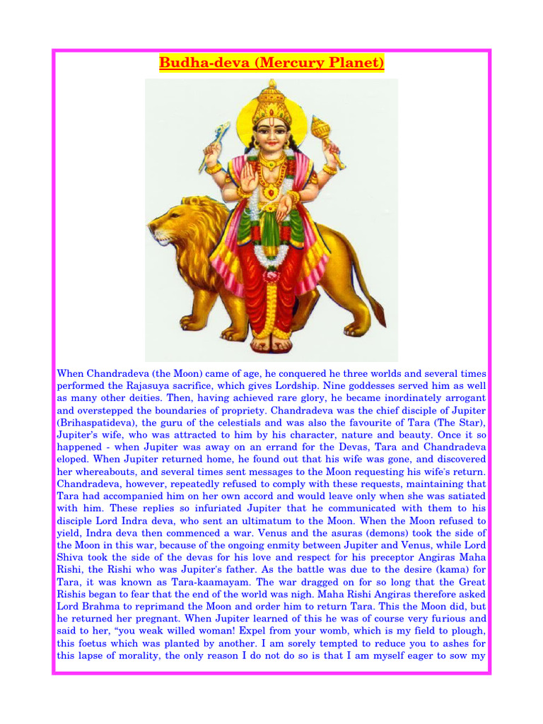 Budhadeva Mercury Planet | PDF | Planets In Astrology | Planets