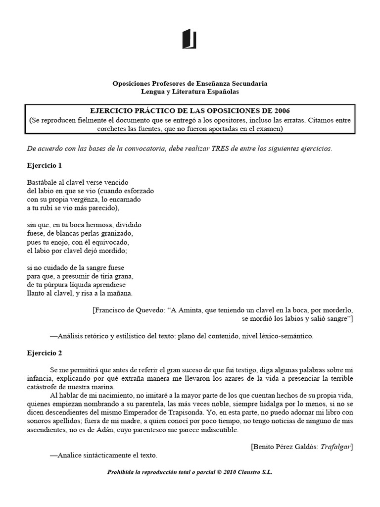 Ejercicio Practico Oposiciones 2006 | PDF