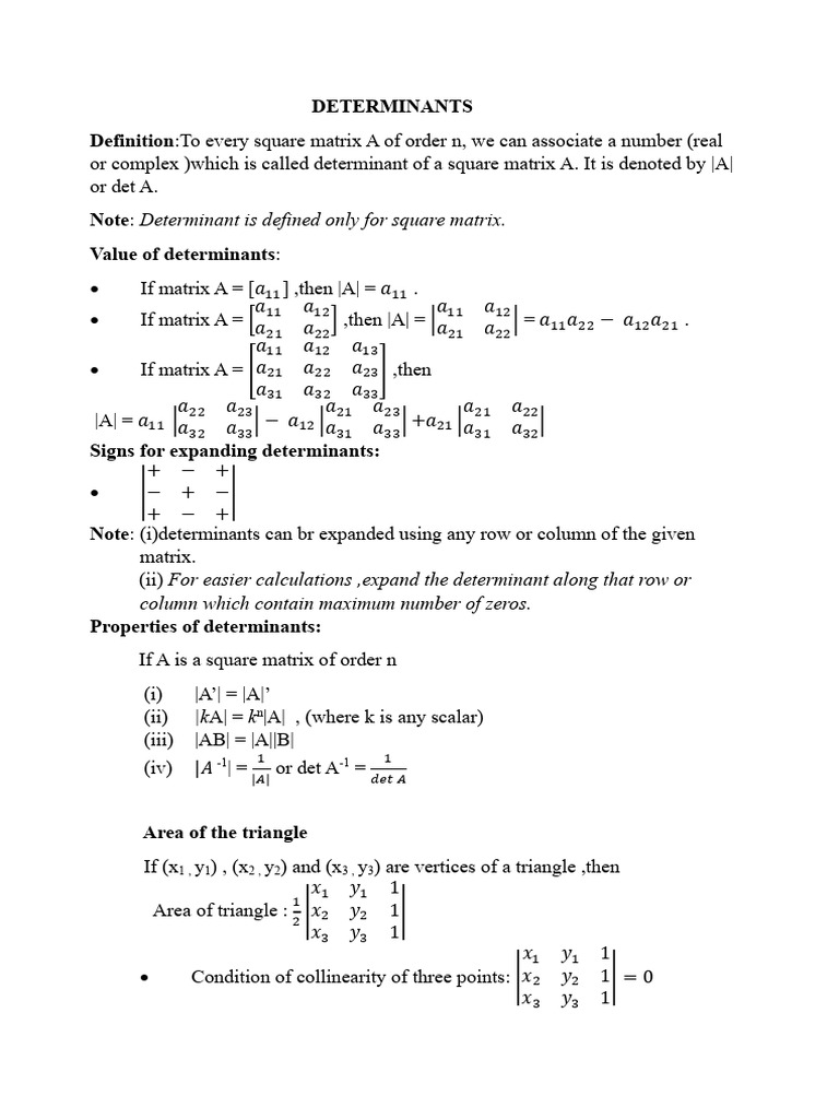 Determinants | PDF