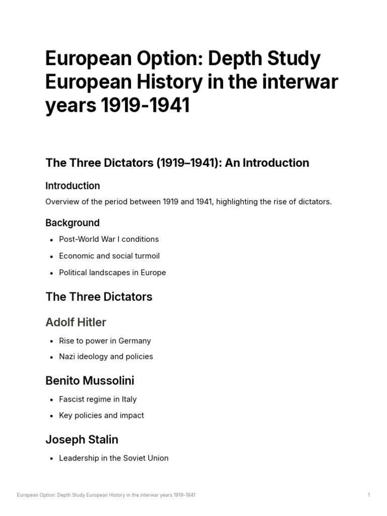 European History | PDF | Benito Mussolini | History