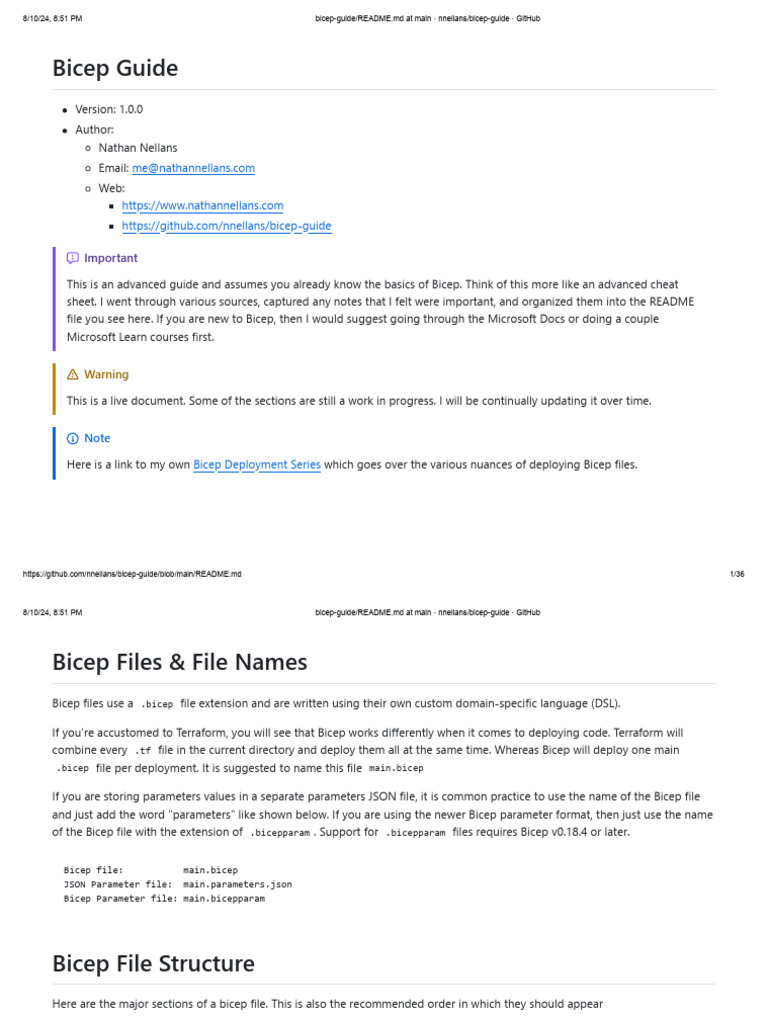 Azure Bicep Guide - Nathan Nellans | PDF