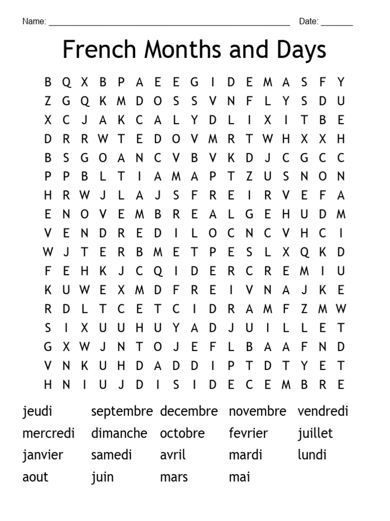 French_Months_and_Days | PDF