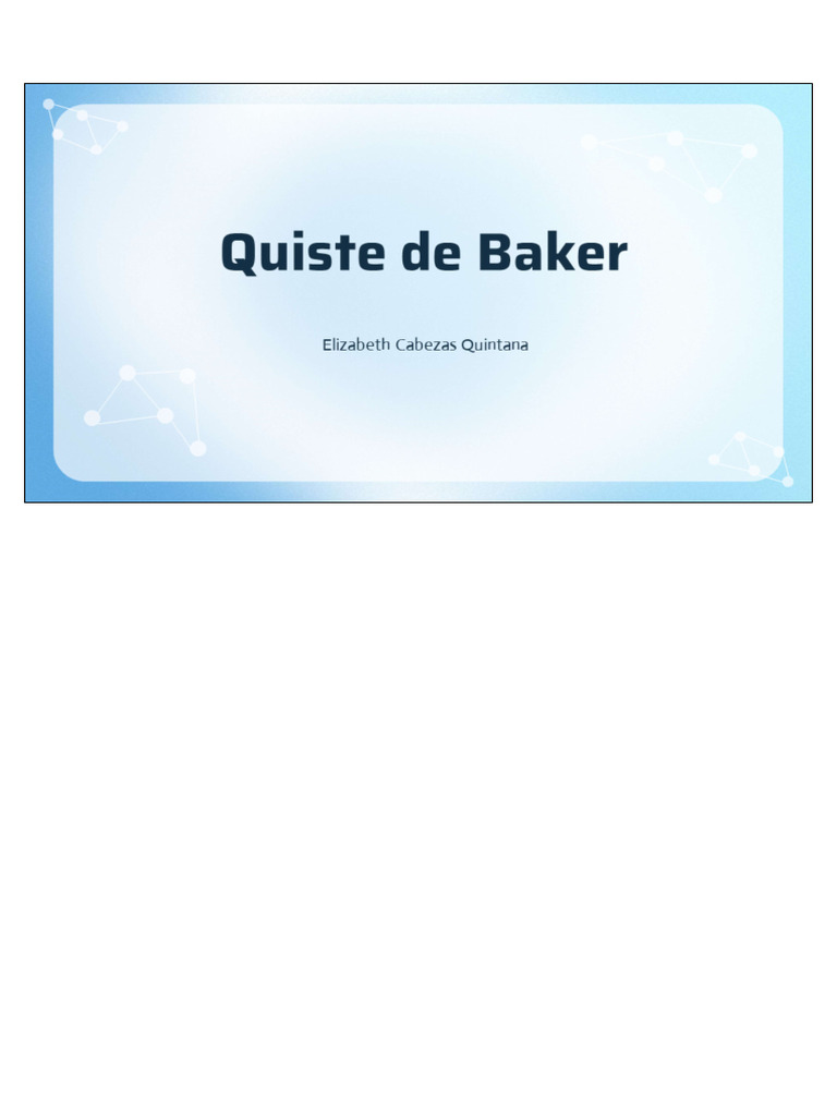 Quiste de Baker | PDF