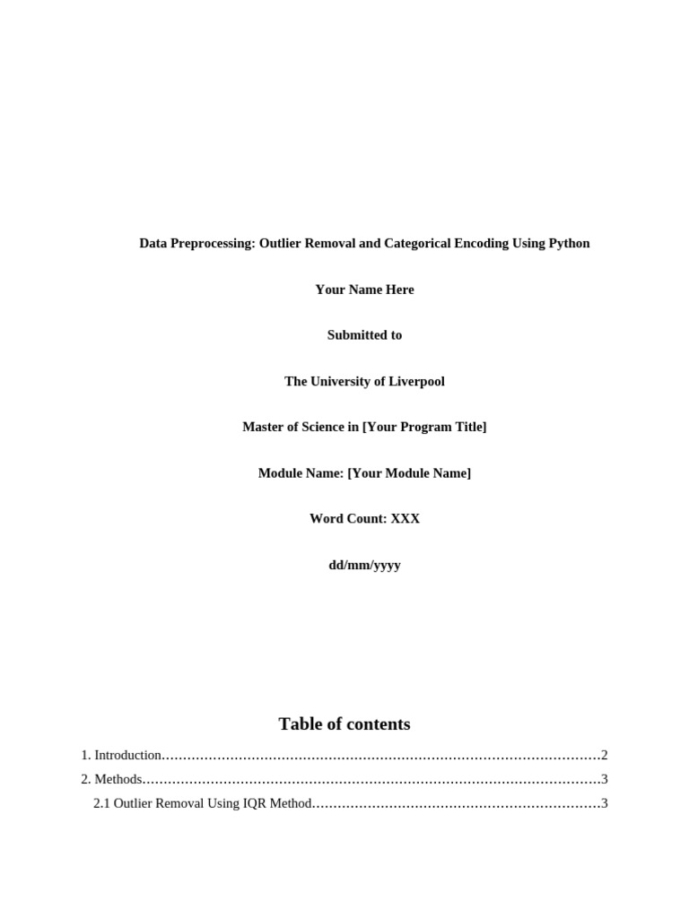 Data Preprocessing Outlier Removal and Categorical Encoding | PDF