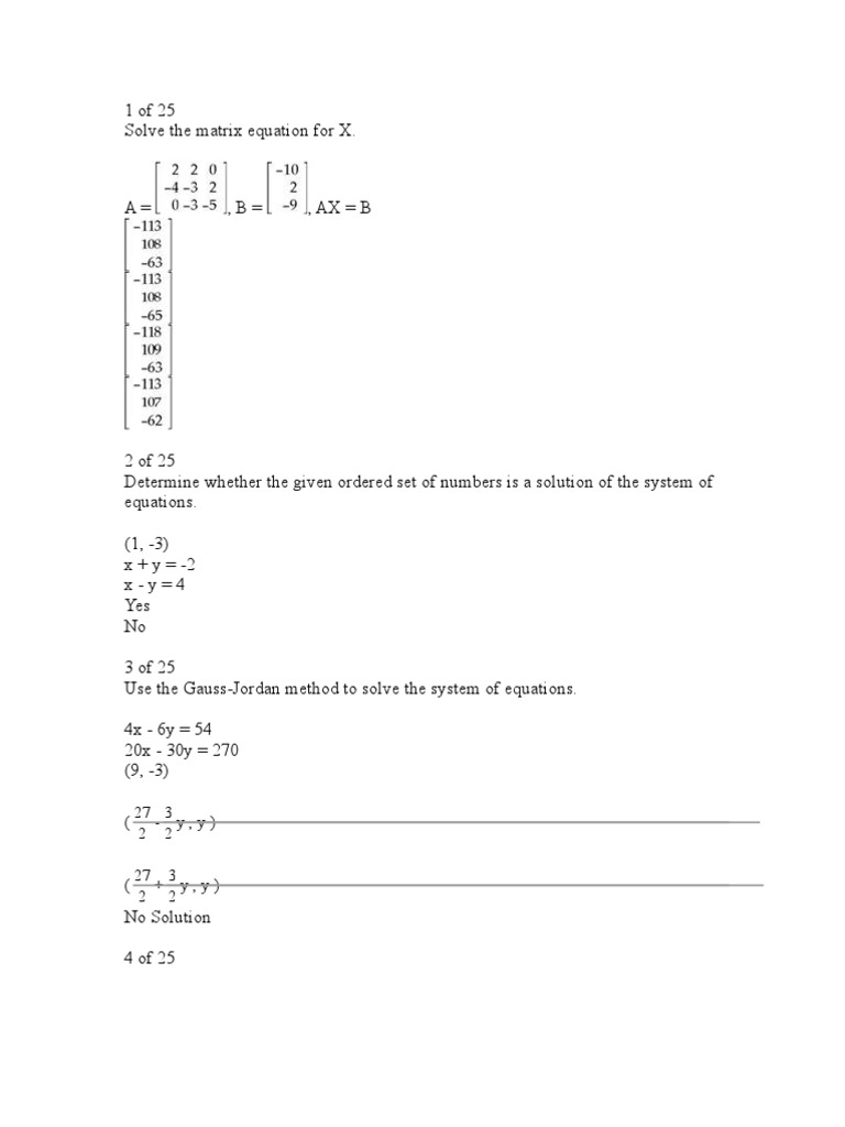 Finite Mathematics | PDF | Matrix (Mathematics) | Mathematical Objects