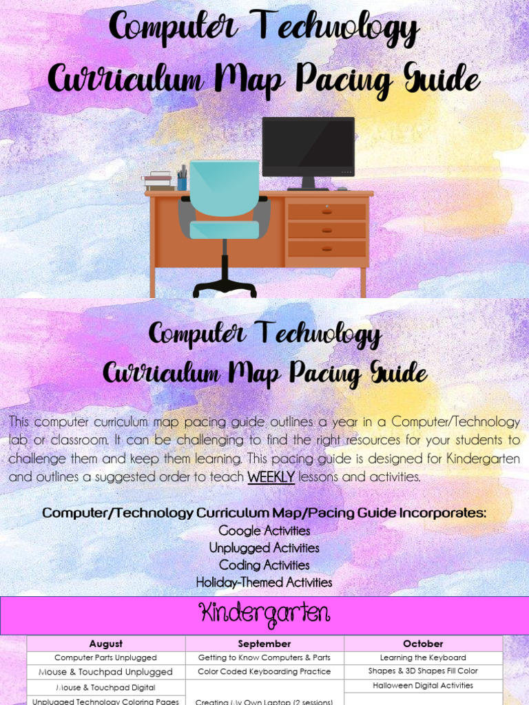 ComputerTechnologyCurriculumMapPacingGuideKindergarten 1 | PDF