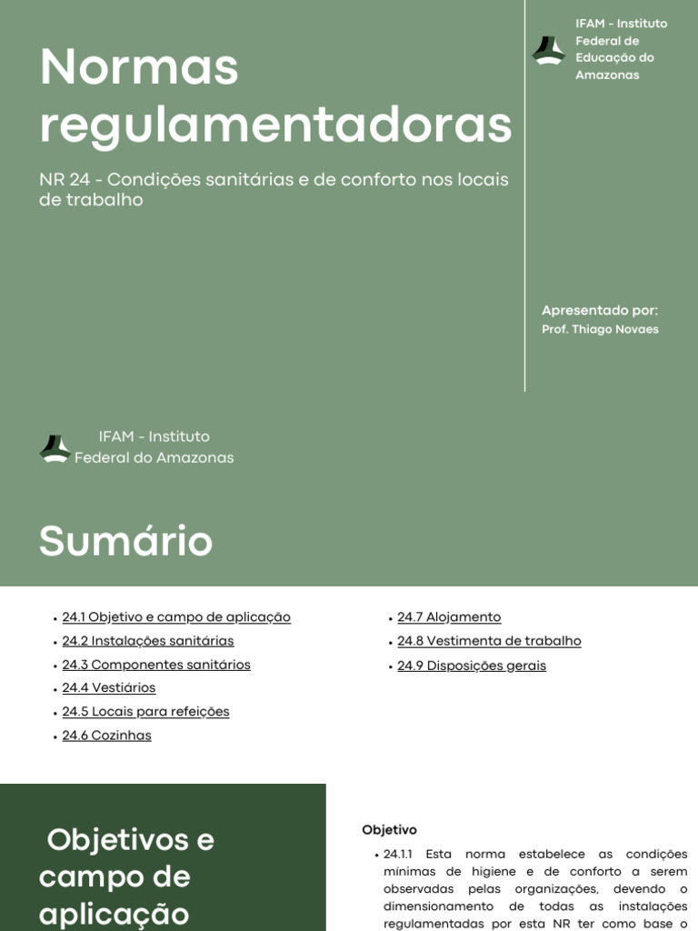Aula NR 24 - Condies Sanitrias e de Conforto Nos Locais de Trabalho | PDF
