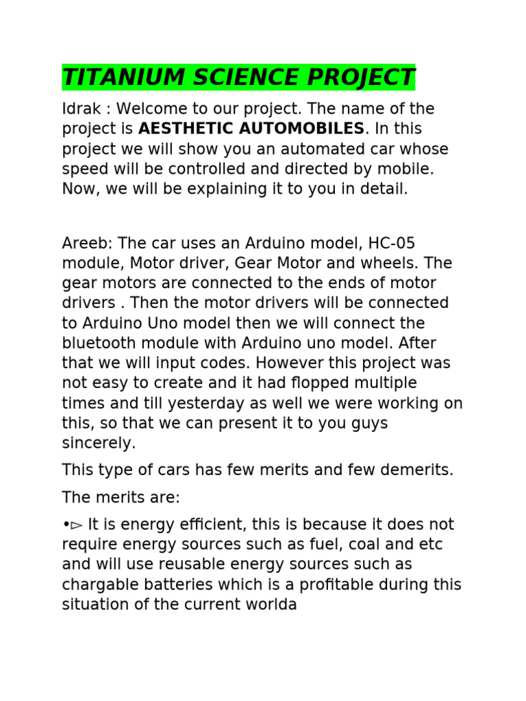 Titanium Science Project | PDF