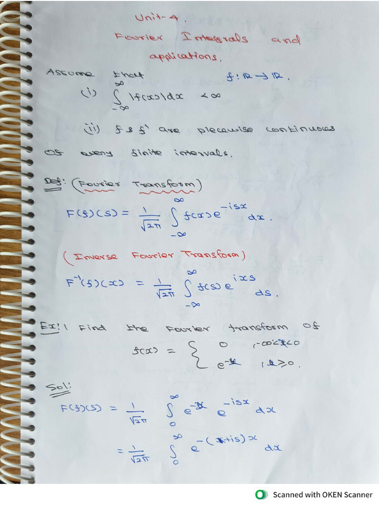 Fourier Transformation - Notes | PDF