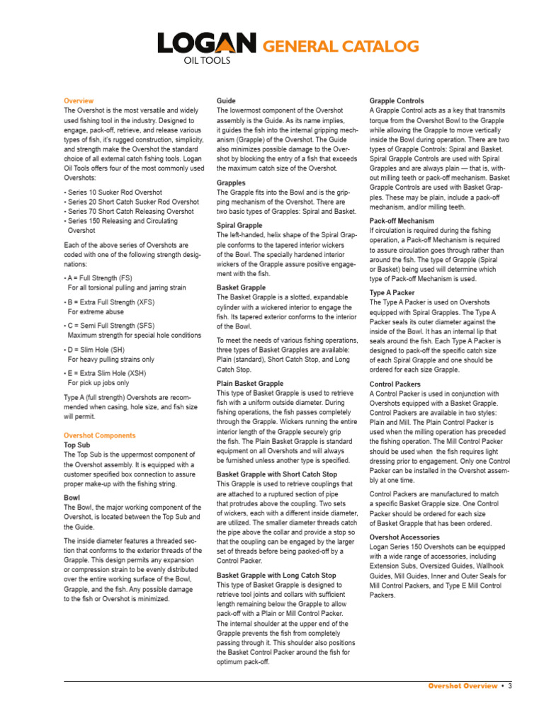 Overshot Overview | PDF | Pipe (Fluid Conveyance) | Manufactured Goods