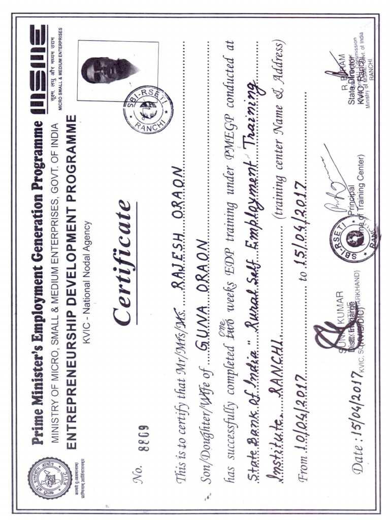 Edp Certificate | PDF