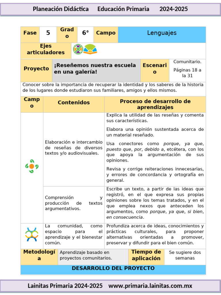6to Grado Septiembre - 08 Reseñemos Nuestra Escuela en Una Galería ...