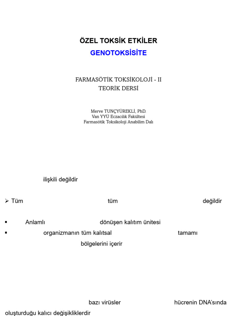 Genotoksisite Ozel Toksik Etkiler | PDF