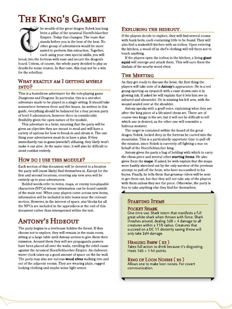 The King's Gambit - Ink Friendly | PDF