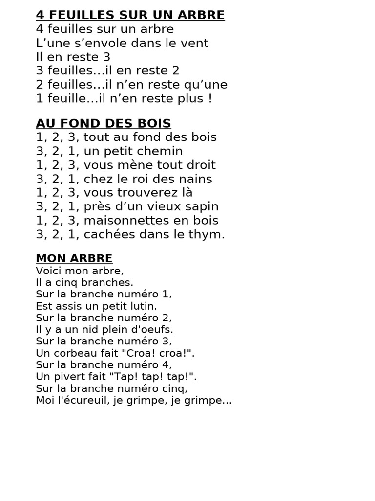 4 Feuilles Sur Un Arbre | PDF