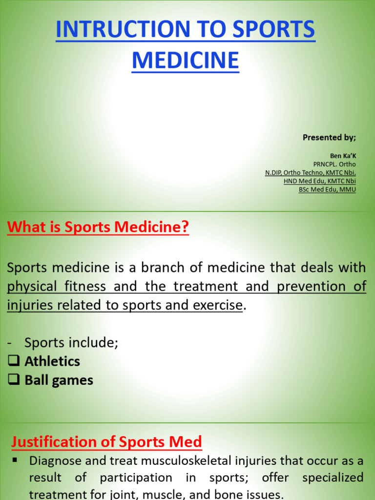 Intro To Sports Medicine | PDF