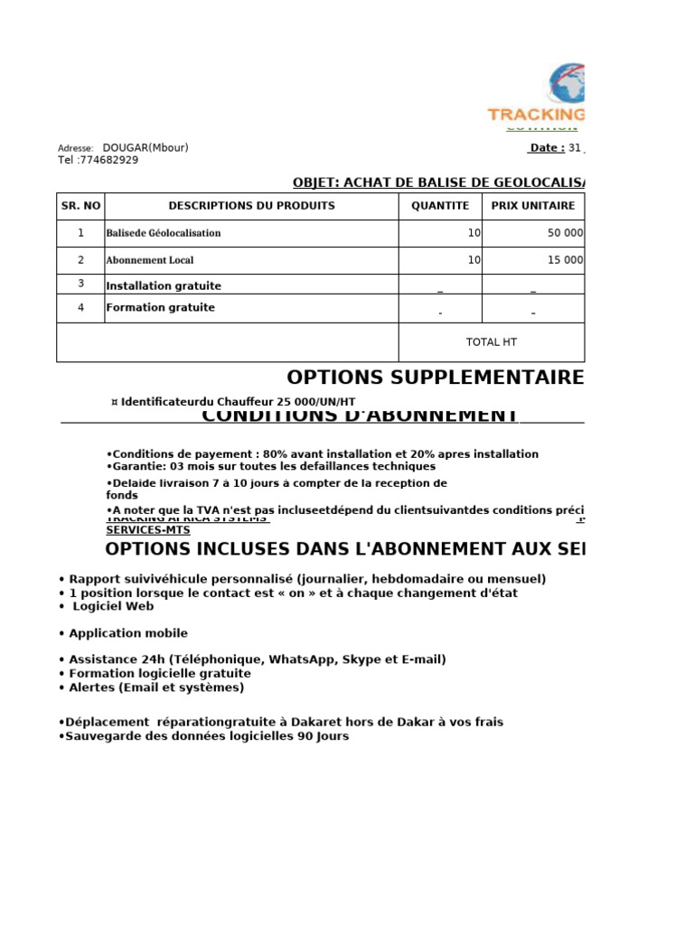 Cotation Tas Gps Simple Mts | PDF