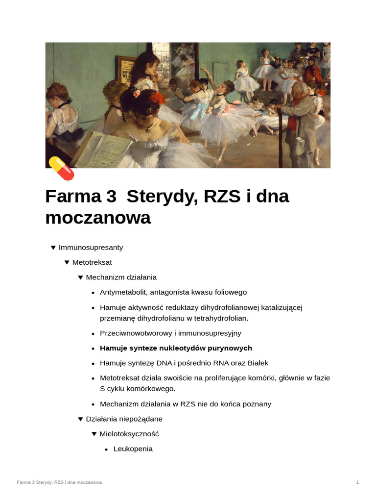 Farma 3 Sterydy, RZS I Dna Moczanowa | PDF