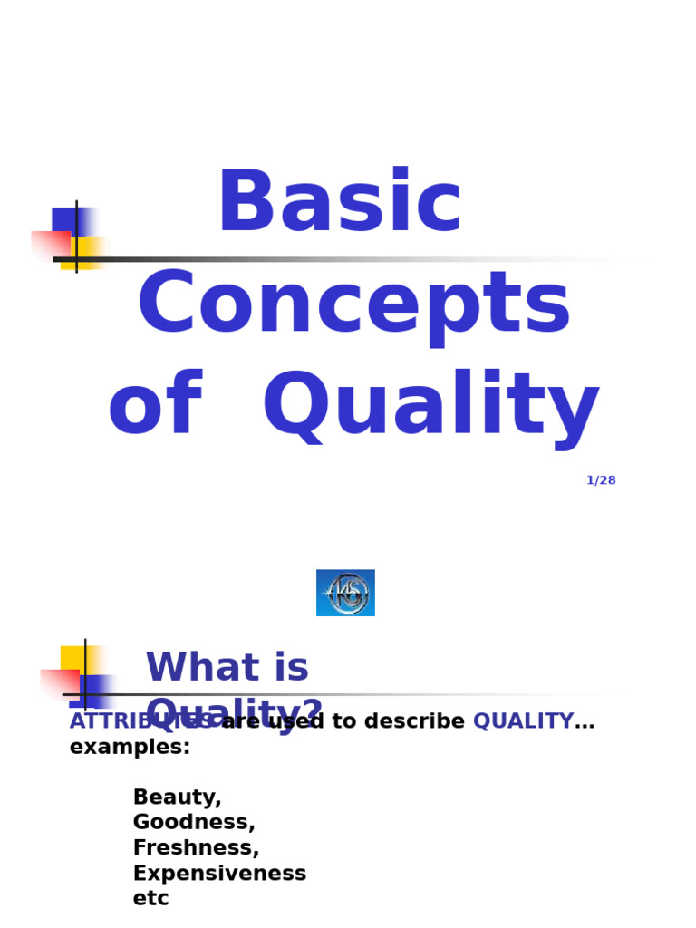 Basic Concepts of Quality | PDF
