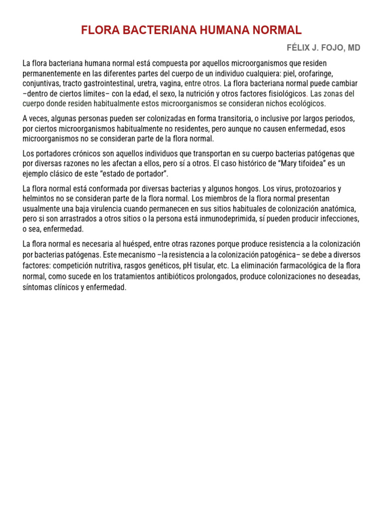 Flora Bacteriana y Microbiota en PDF (1) | PDF