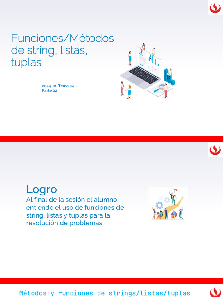 Tema 04 - 02 - String-Listas-Tuplas - Funciones Python | PDF