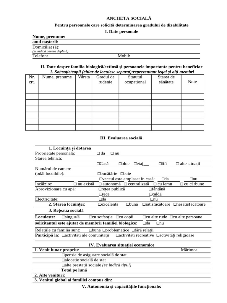 Ancheta Sociala SIAAS Finala | PDF