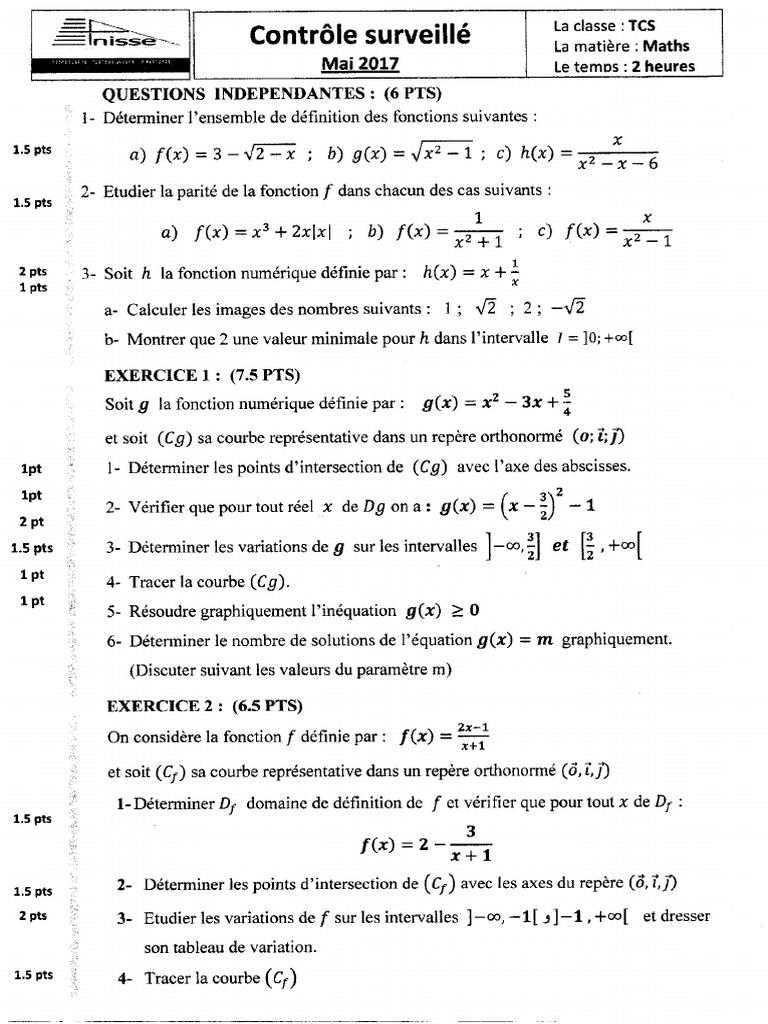 Devoir 2 Modele 1 Maths Tc Semestre 2 1 | PDF