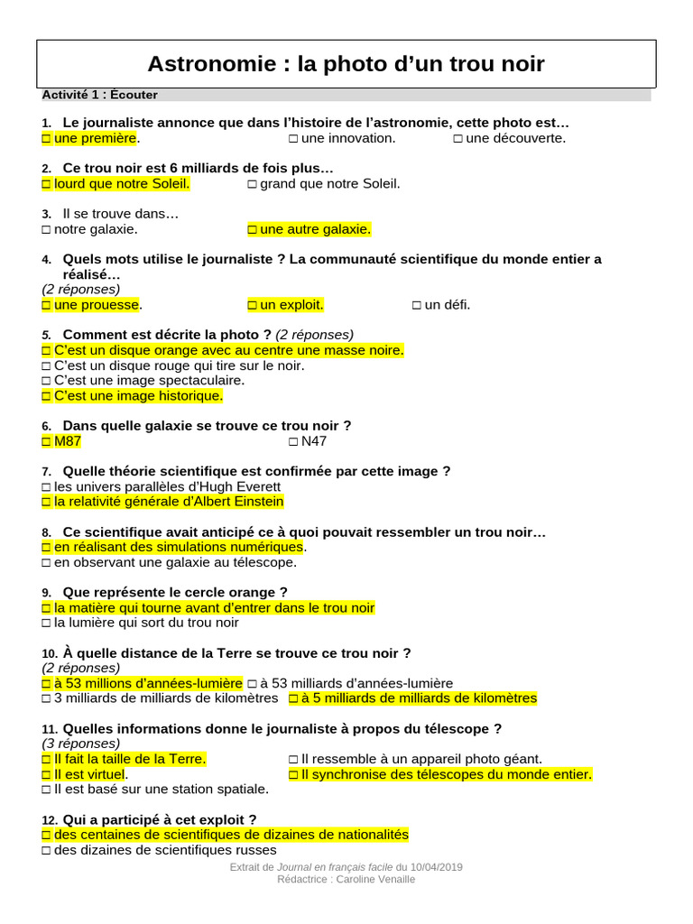 Trou Noir Apprenant | PDF