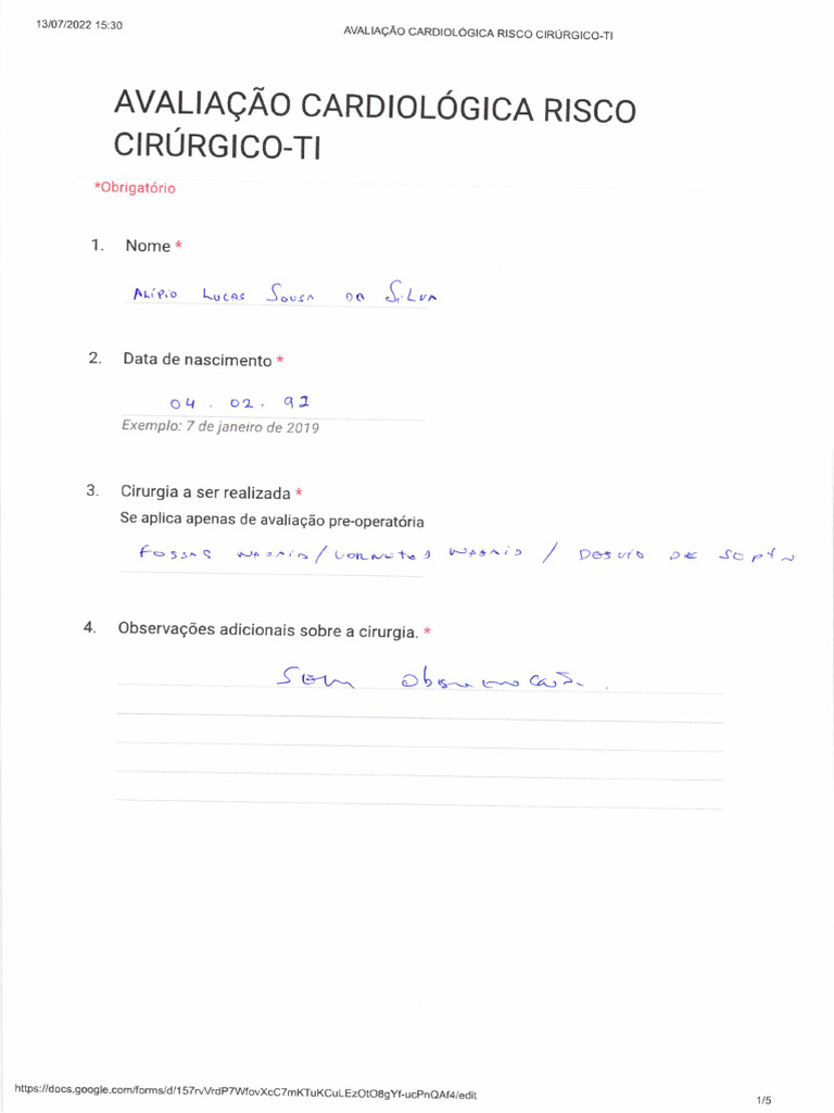 alipio (risco cirurgico) | PDF