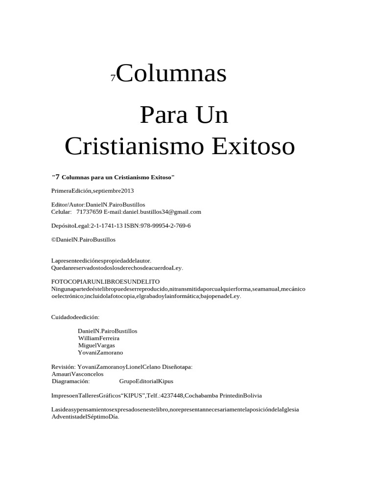 7 Columnas para Un Cristiano Exitoso. | PDF