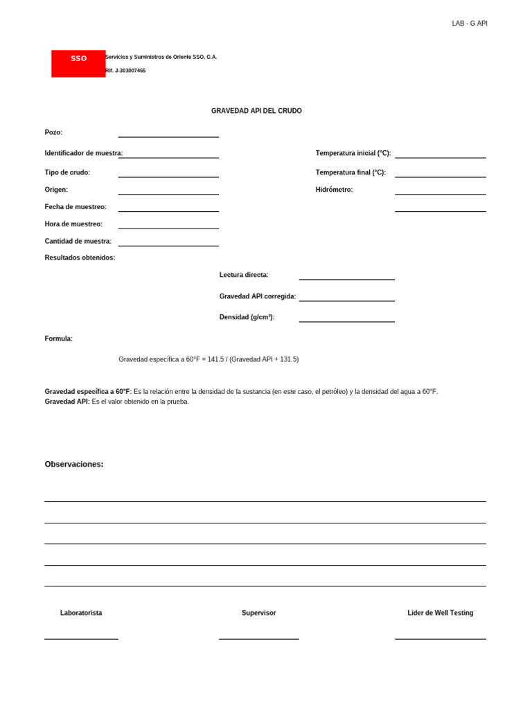 Formulario de Análisis de Pruebas. Vers. 0 | PDF