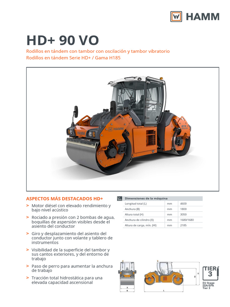 Ficha Tecnica Hamm HD90 Vo | PDF