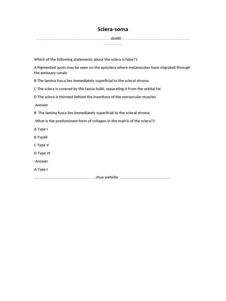 Sclera Soma | PDF