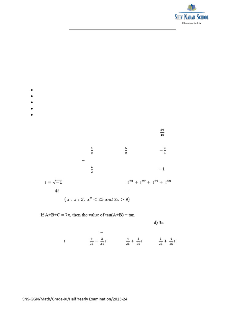 G_11-HY-MATH(23 -24) | PDF