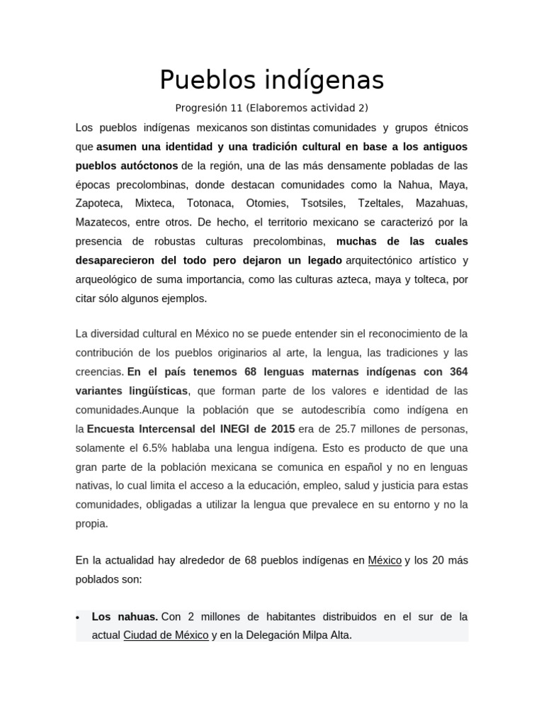 Pueblos Indígenas | PDF | México | Ciencias sociales
