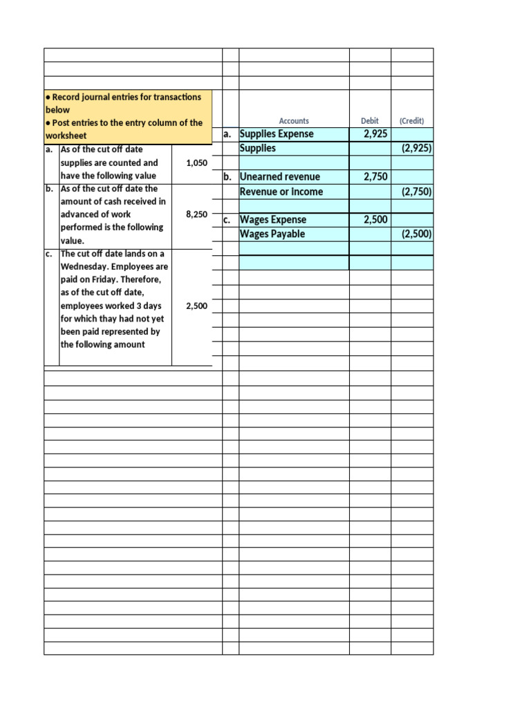 1 Worksheet Adjusting Entries | PDF