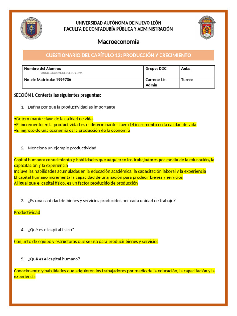 Argl Cuestionario12 Macroeco | PDF