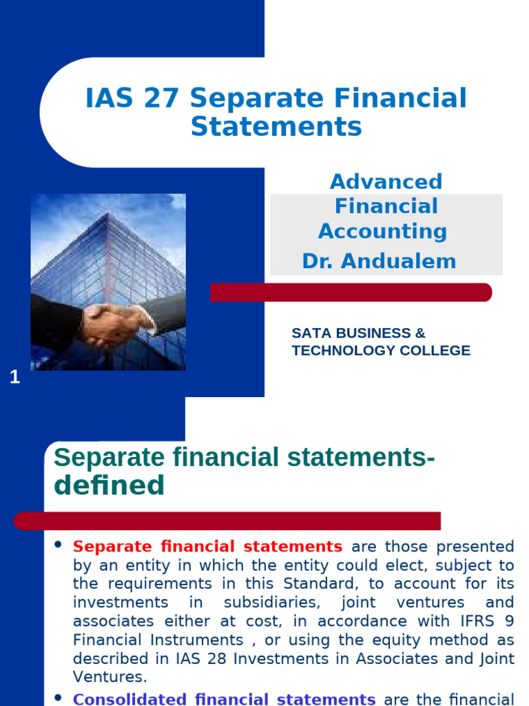 IAS 27 Separate Financial Statements | PDF