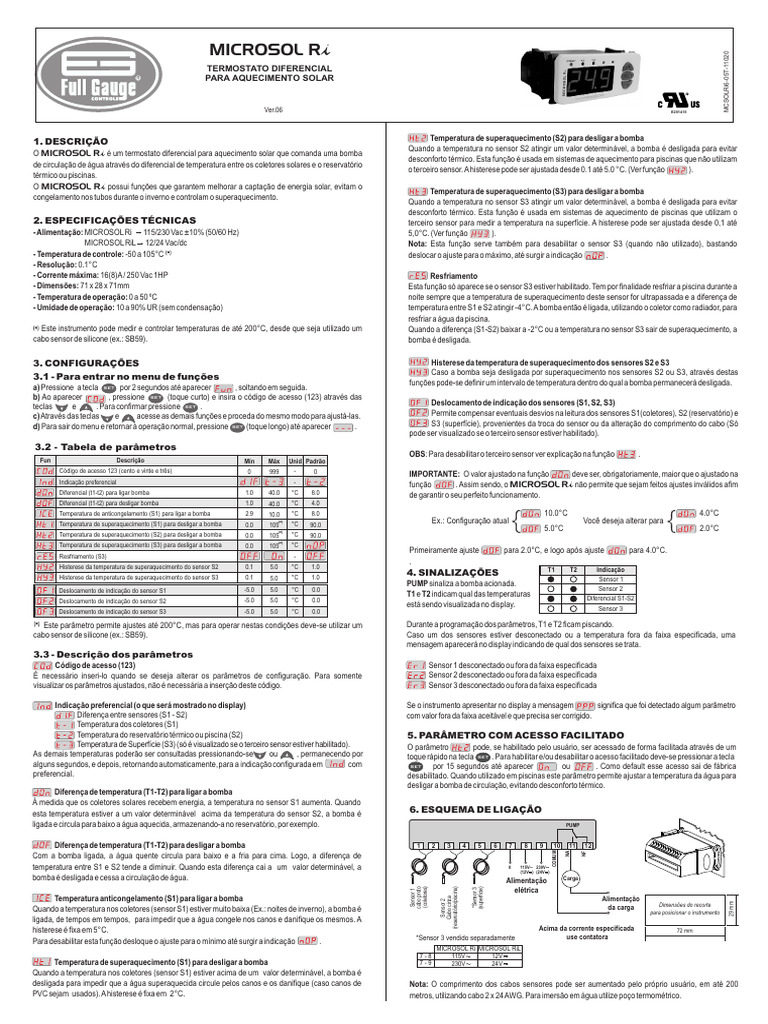 Controlador Electronico Microsol Ri Plus Full Gauge (1) | PDF