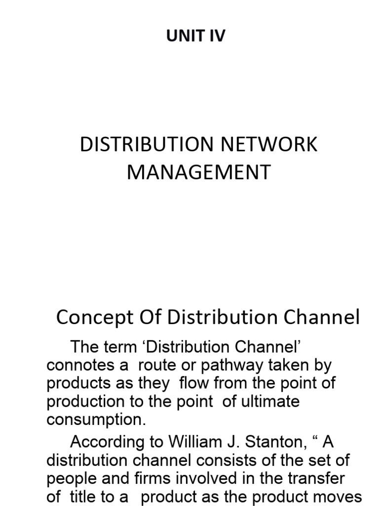 Distribution Network Management | PDF