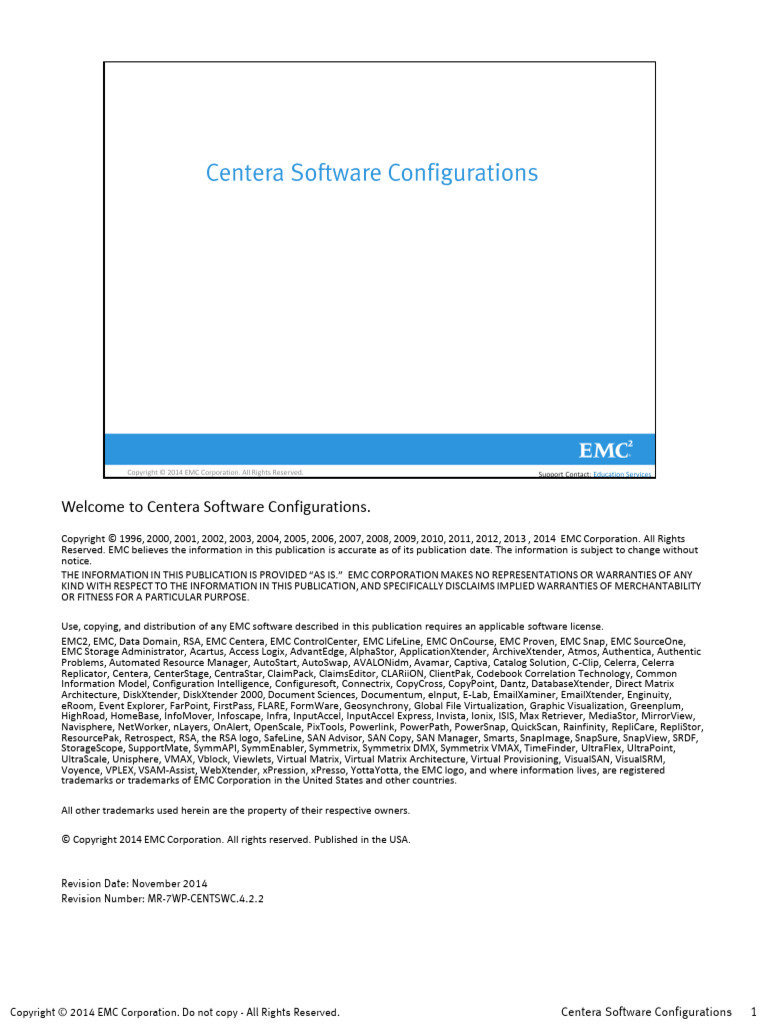 Centera Software Configuration - Student Guide | PDF
