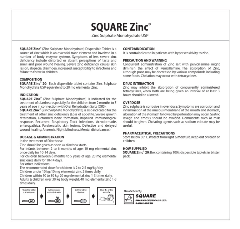 Pdoc - Square Zinc DS | PDF