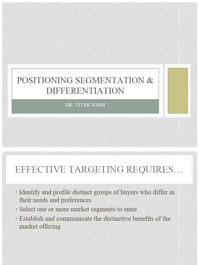 positioning segmentation and diffrenciation | PDF