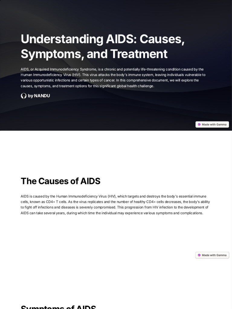 Understanding AIDS Causes Symptoms and Treatment | PDF