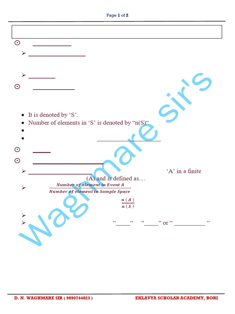 Sss Math Part-1 Semi - 5. Probability | PDF