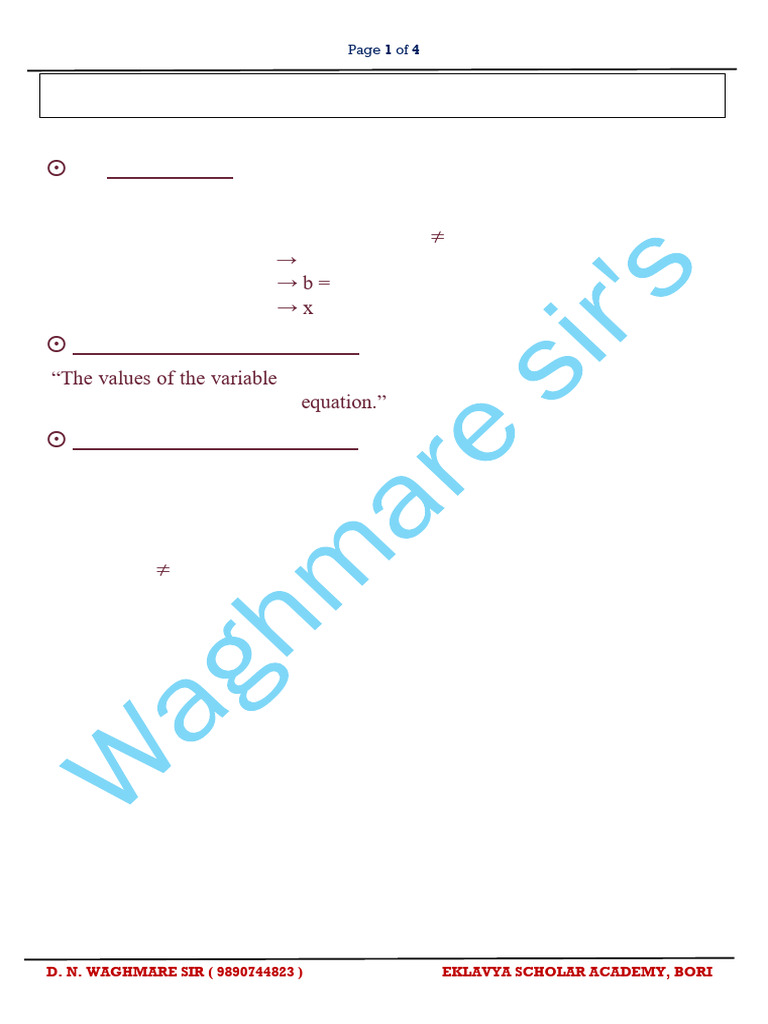Sss Math Part-1 Semi - 2. Qudratic Equation | PDF