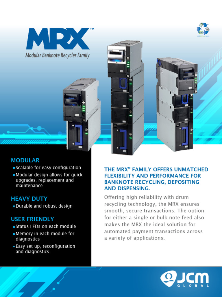 Productsheet Banknote Recycler MRX | PDF