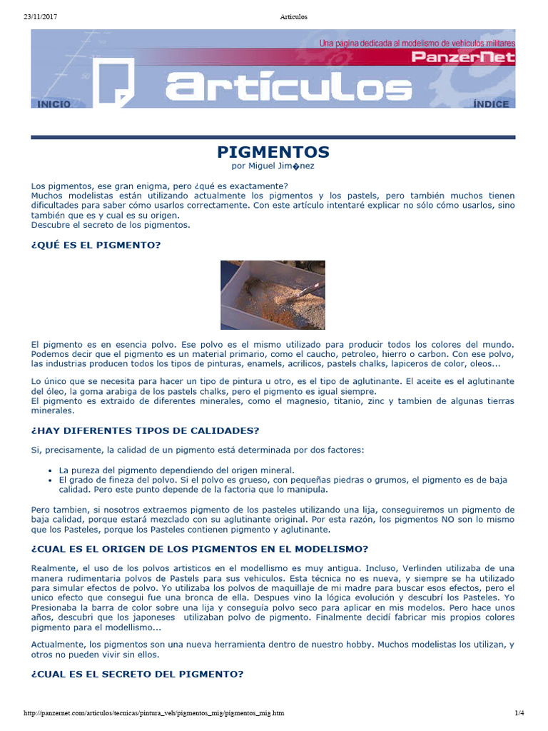 Pigmentos - Que Es - Tipos - Como Se Hace-By MIG | PDF